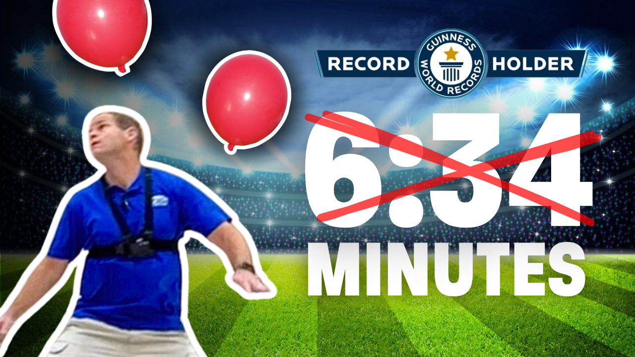 Longest 2 Balloon Head Control World Record - Record Breaker Rush